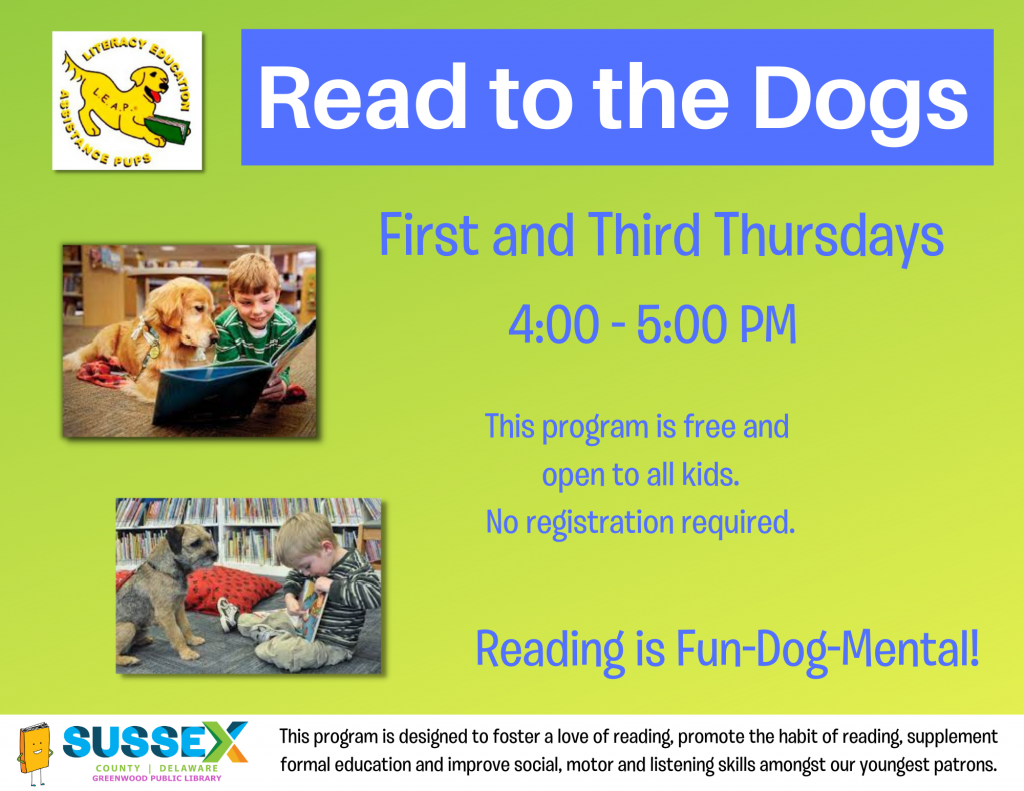 Read to the Dogs – LEAP program | Greenwood Library